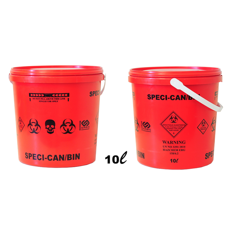 10L Red Specimen Container - Secure Storage & Transport Solution
